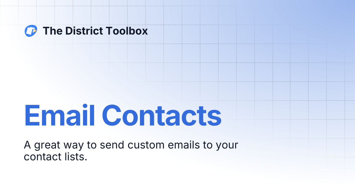 Email Contacts | The District Toolbox